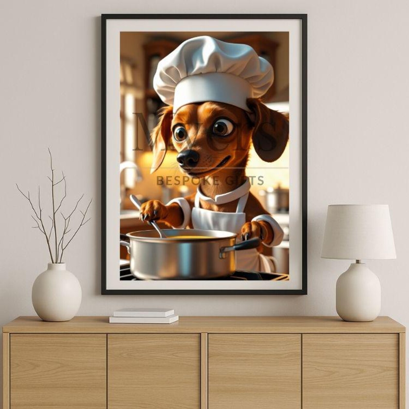 Funny Dachshund Chef Printable | Dog Kitchen Wall Art | Digital ...
