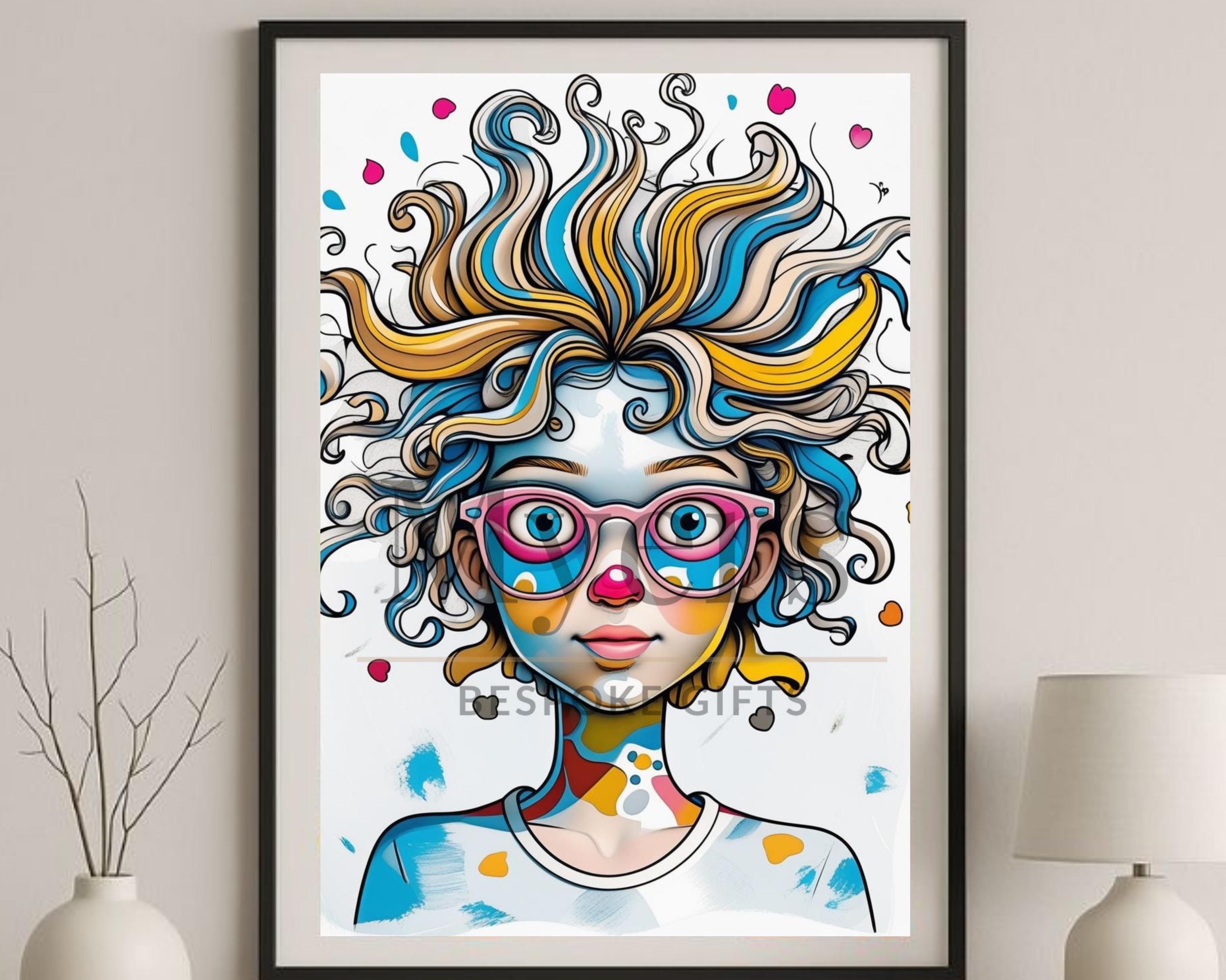 Cartoon Girl Portrait Set – Quirky Pop Art Prints (digital Download) - Etsy