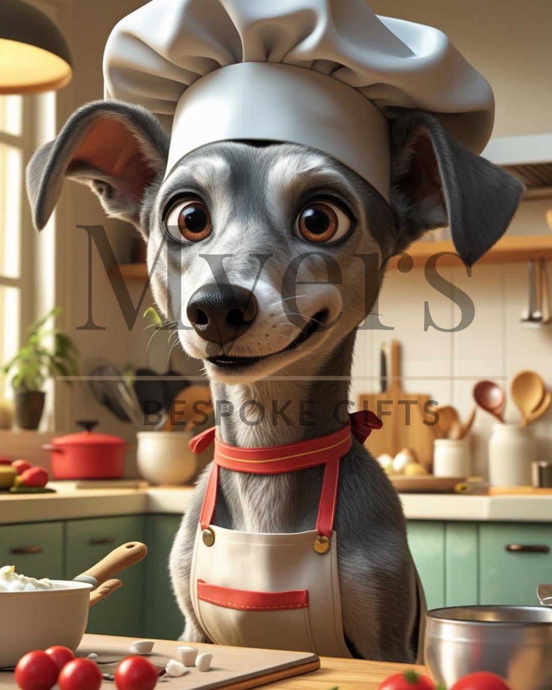 Funny Whippet Chef Print | Dog Kitchen Wall Art (digital Download) - Etsy