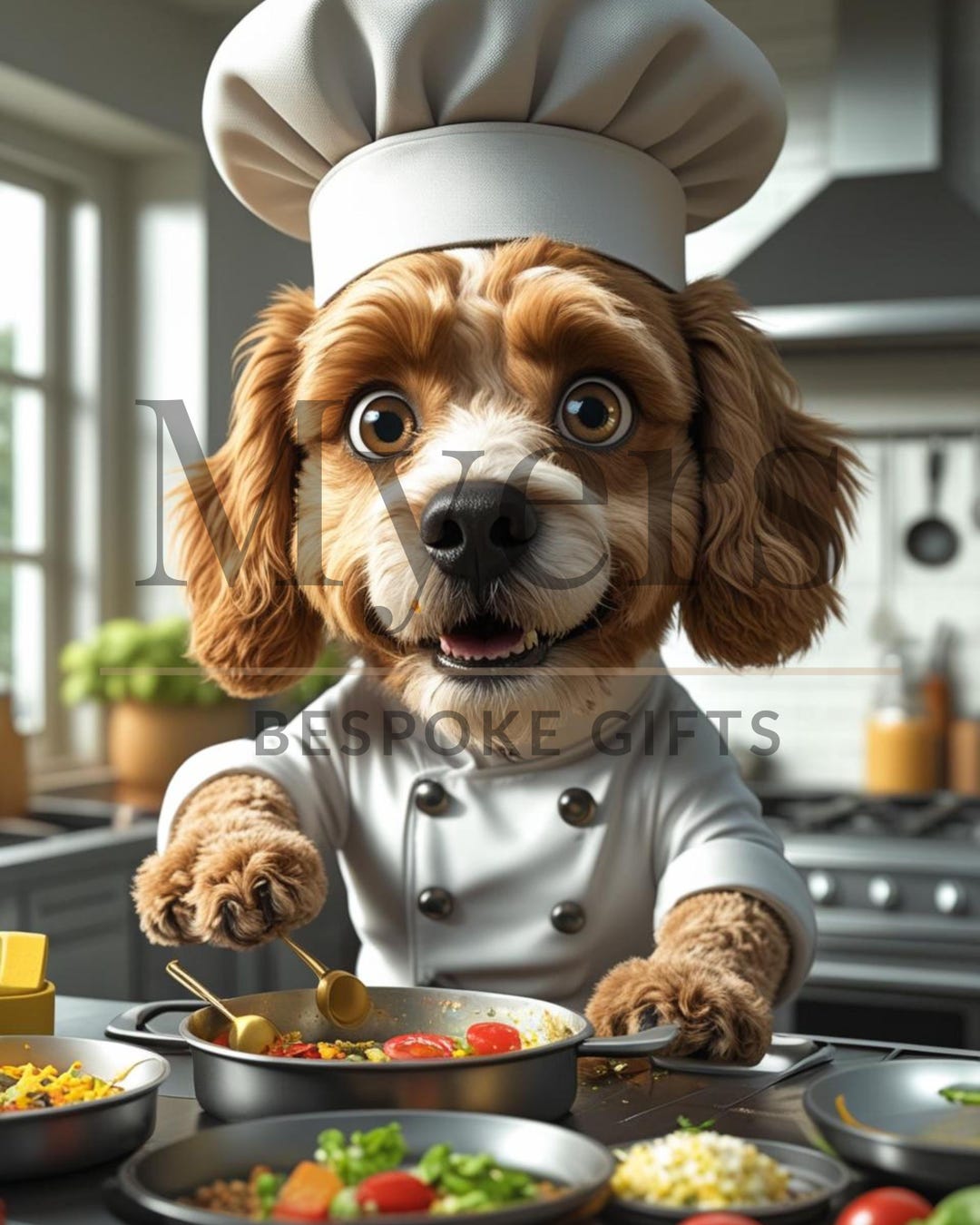 Funny Cockapoo Chef Printable | Dog Kitchen Wall Art | Digital Download ...