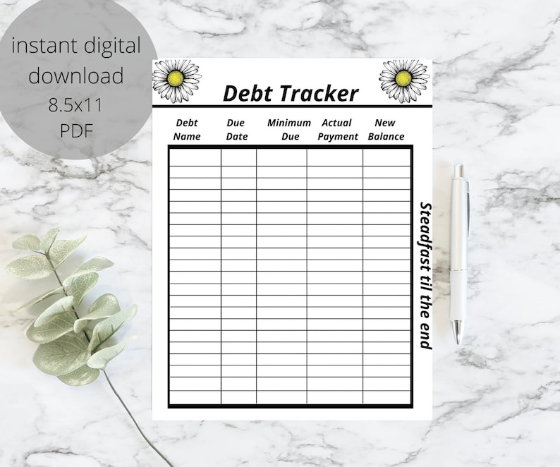 Debt Tracker Printable, Debt Payoff Log, Debt Tracker Sheets - Etsy
