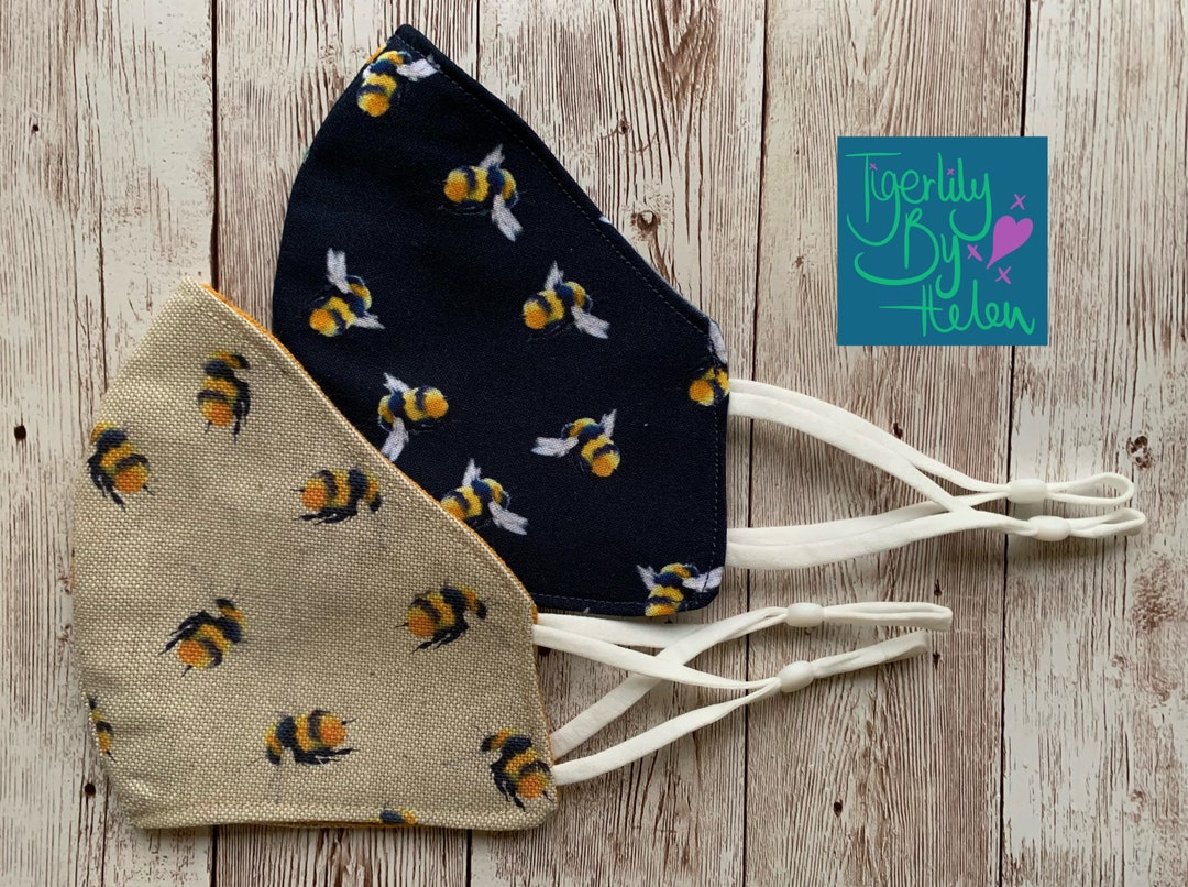 Bumblebee Triple Layer Fabric Face Mask - Etsy