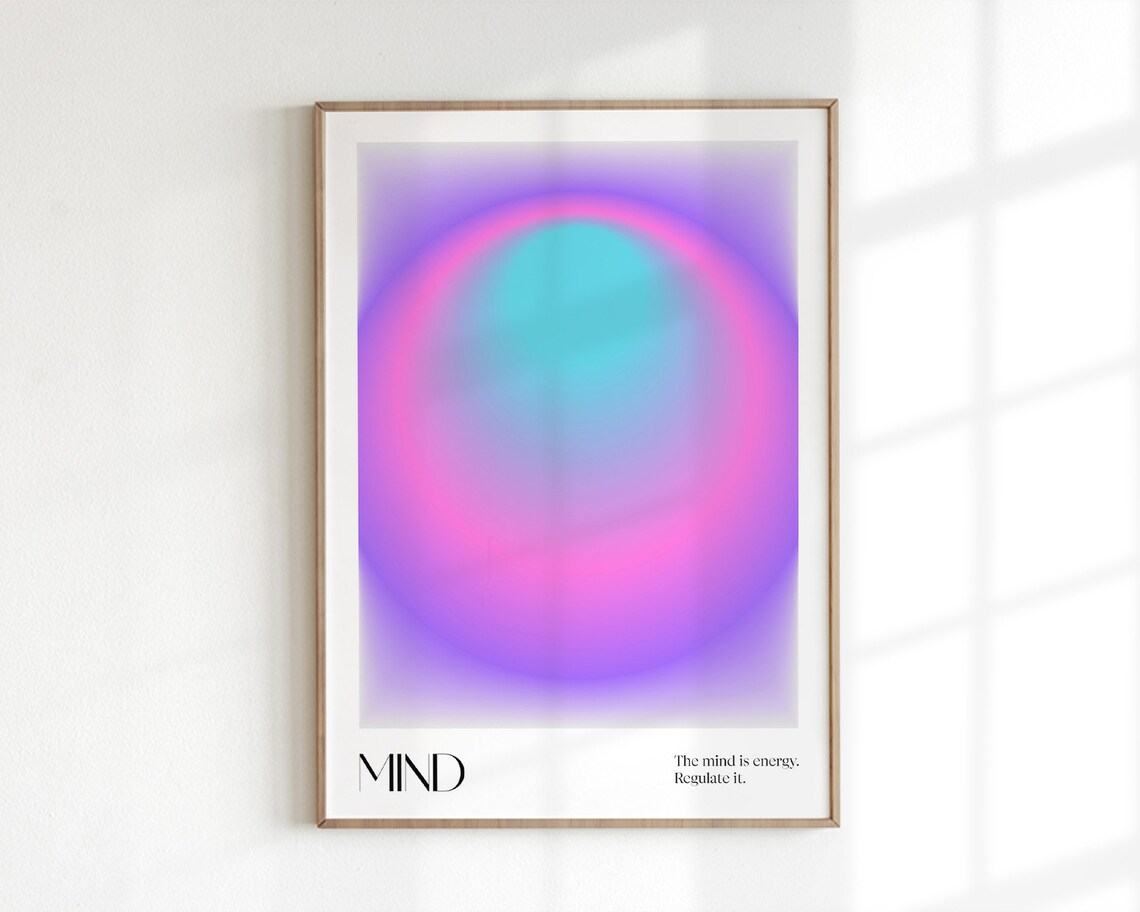 Set of 3 Positive Aura Posters, Spiritual Gradient Aura Prints, Mind ...