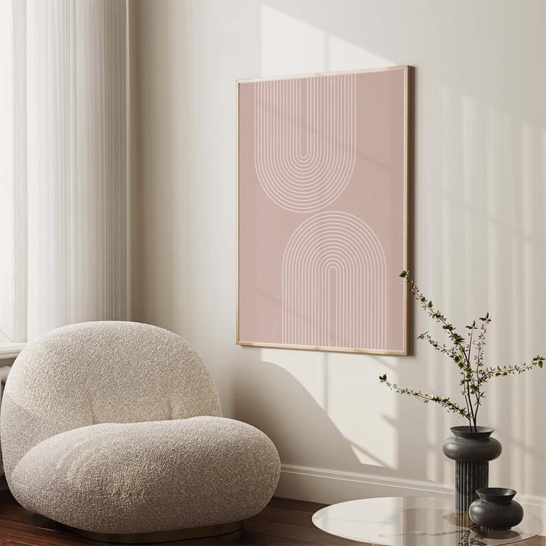 Neutral Abstract Printable, Simple Line Print, Wall Art Poster, Mid ...
