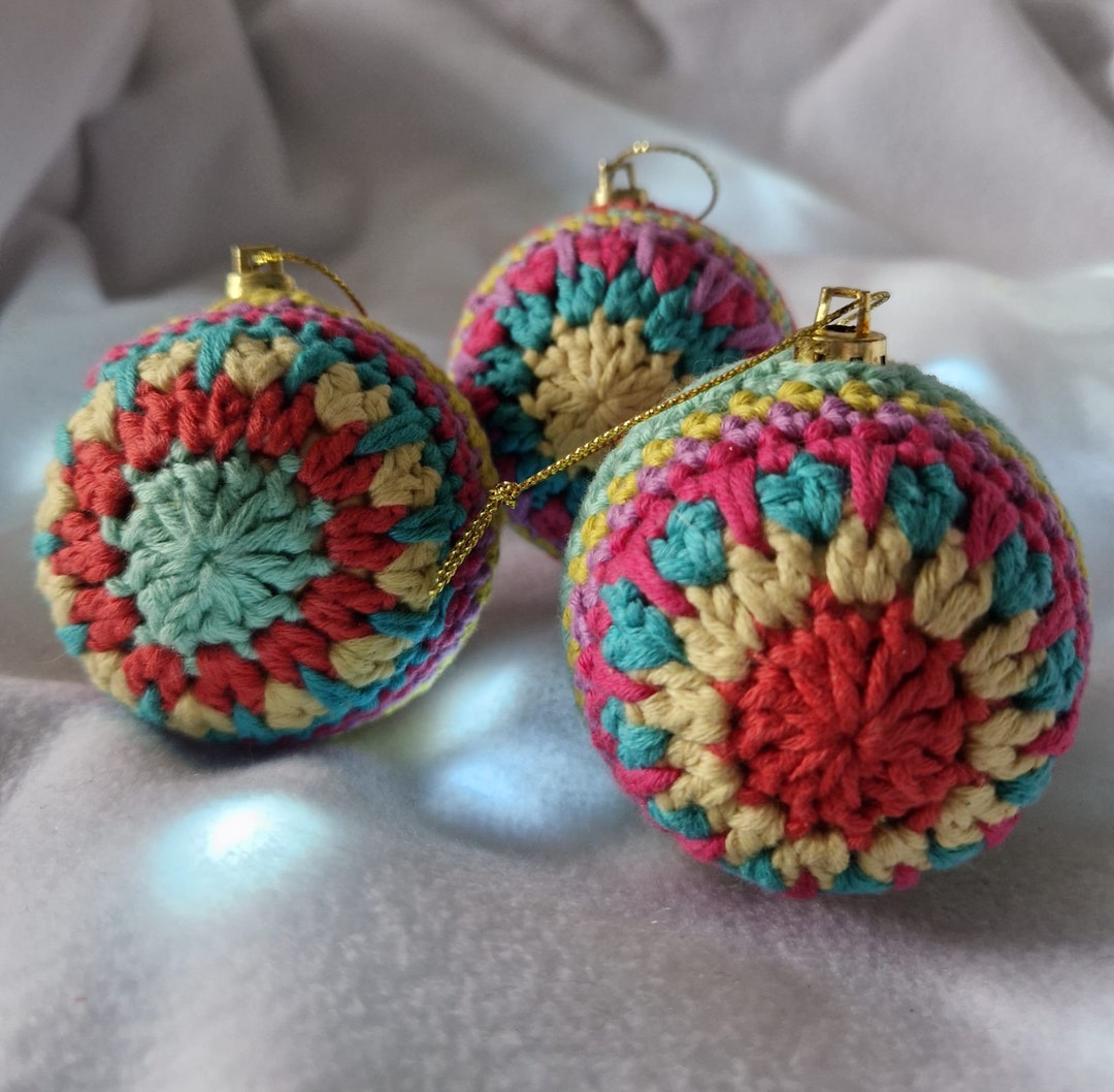 Crocheted Pattern Baubles. Set of 3 birmingham, UK. Classical Christmas ...