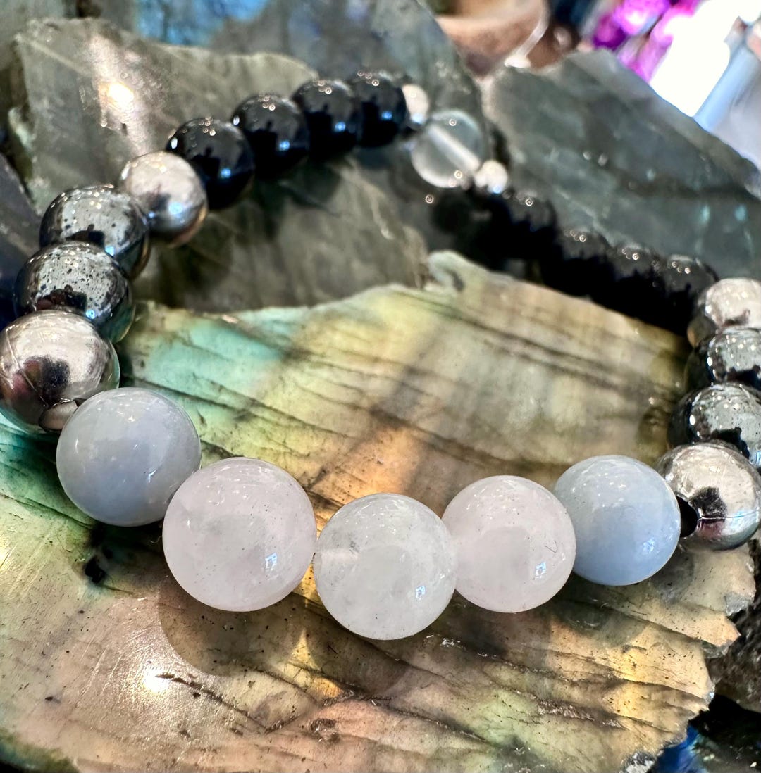Transgender Pride Flag 8mm Beaded Gemstone Stretch Bracelet - Authentic ...