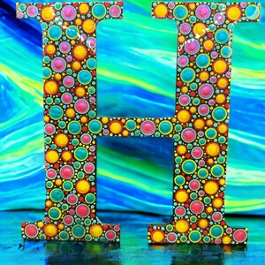 Personalized Dot Art Initial H Wall Decor - Sparkle Wall Decoration - Etsy