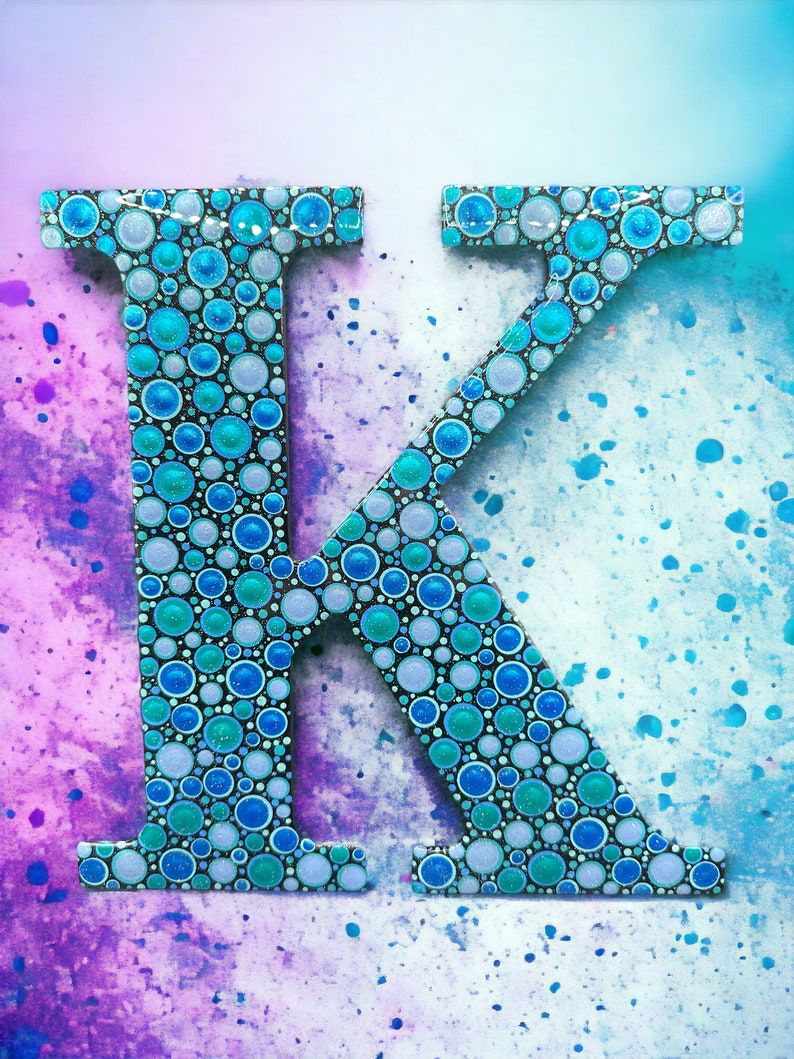 Personalized Dot Art Initial K Wall Decor - Sparkle Wall Decoration - Etsy