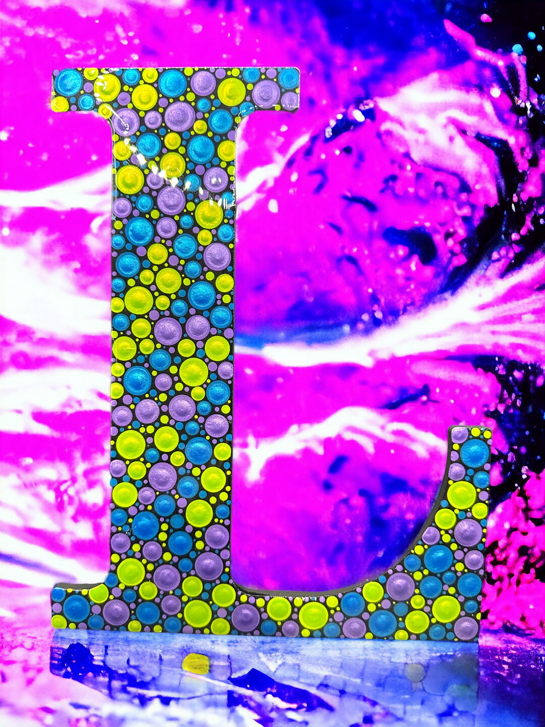 Personalized Dot Art Initial L Wall Decor - Letter Decoration - Etsy