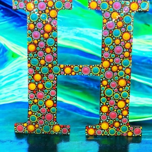 Personalized Dot Art Initial H Wall Decor - Sparkle Wall Decoration - Etsy