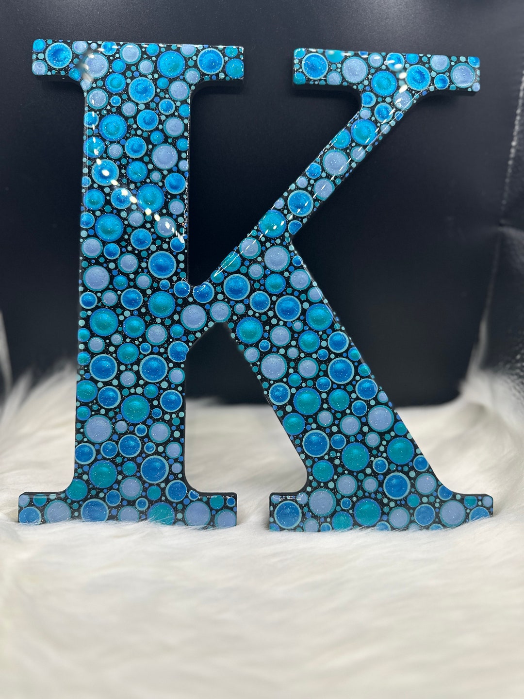 Personalized Dot Art Initial K Wall Decor - Sparkle Wall Decoration - Etsy