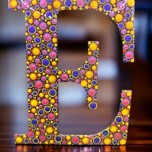 Personalized Dot Art Initial E Wall Decor - Sparkle Wall Decoration - Etsy