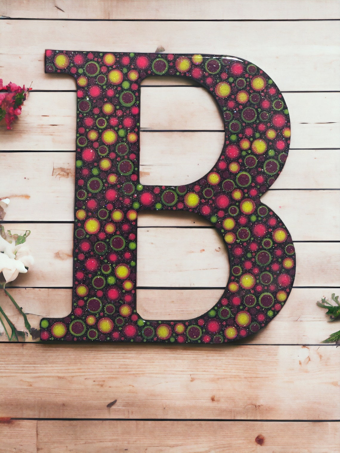 Personalized Dot Art Initial B Wall Decor - Sparkle Wall Decoration ...