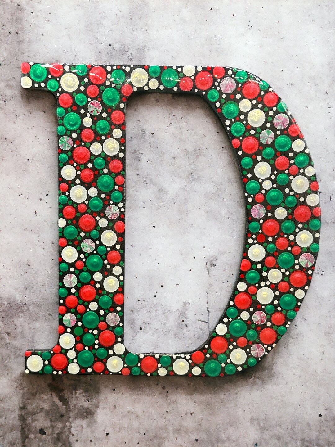 Personalized Dot Art Initial D Wall Decor - Sparkle Wall Decoration - Etsy