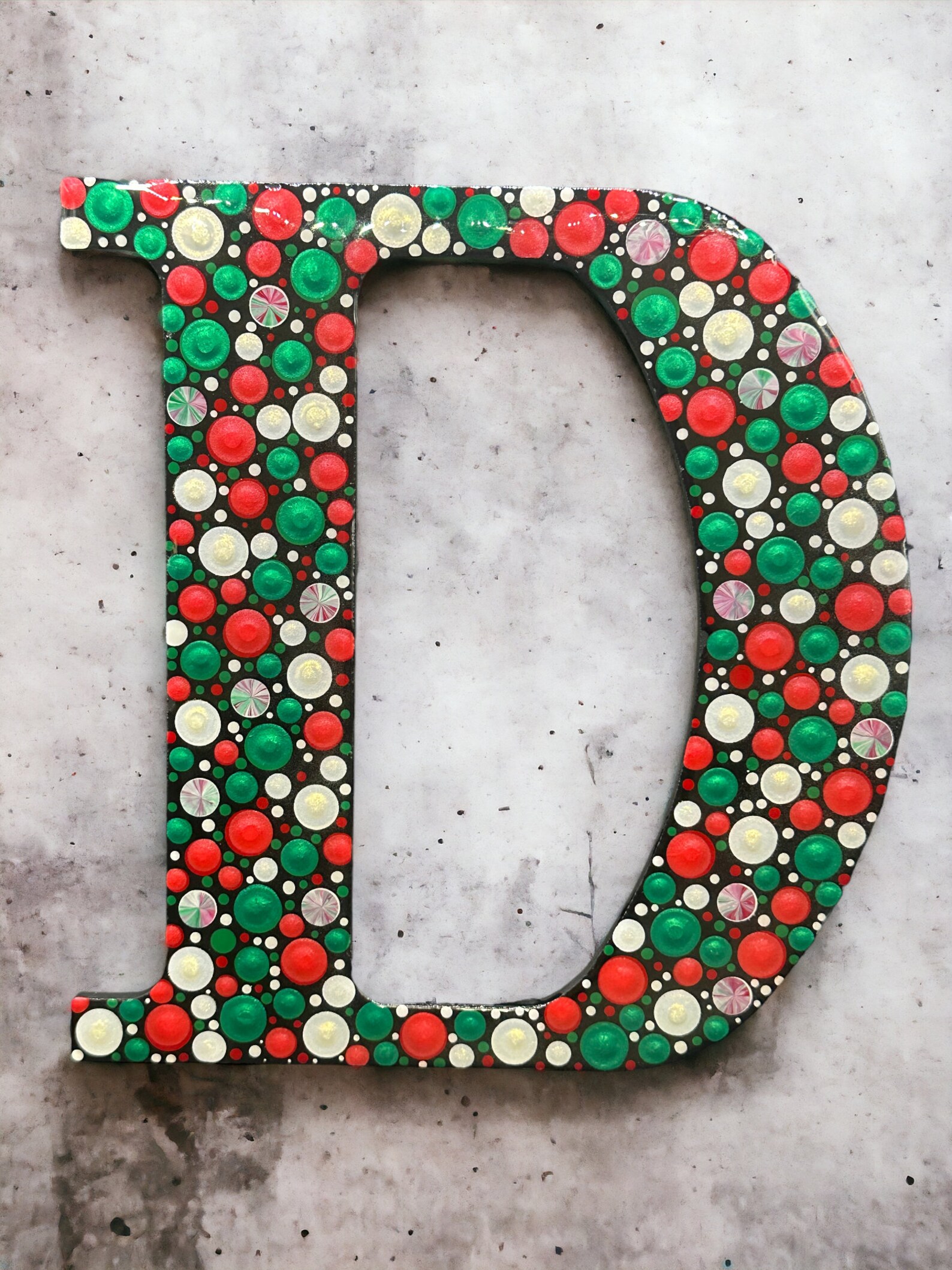 Personalized Dot Art Initial D Wall Decor - Sparkle Wall Decoration - Etsy