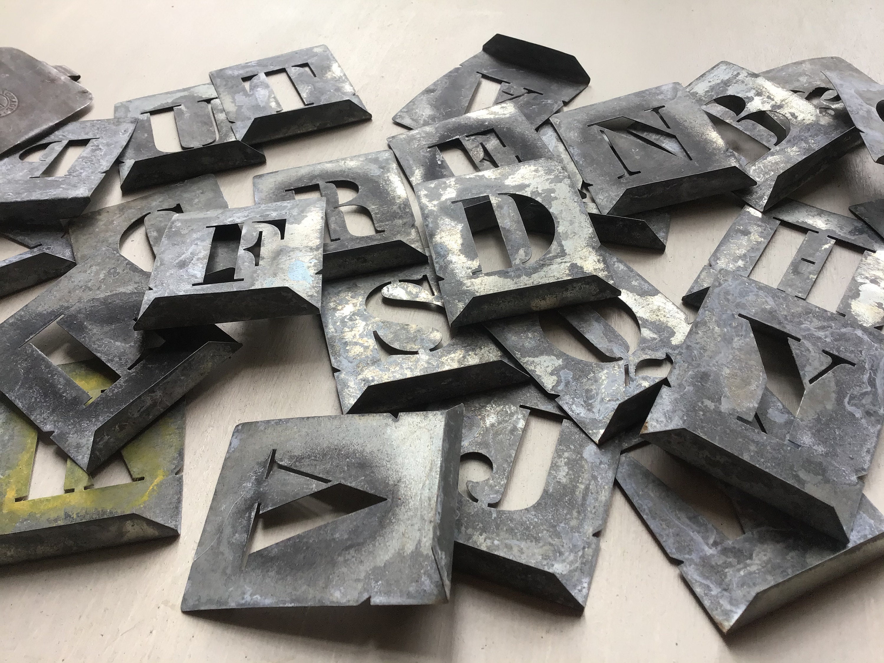 Vintage Metal Letter Stencils - Etsy