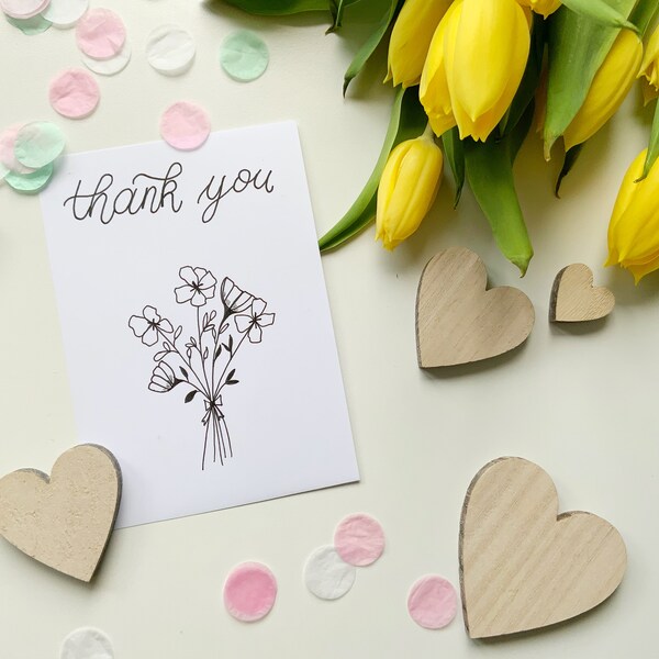 Thank You Card Thank You Card Digital Download Instant Printable Gift ...