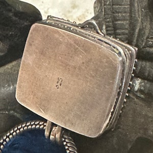 Silver GEMSTONE PROTECTION BOX Amulet Blue Topaz Silver Locket Sterling ...