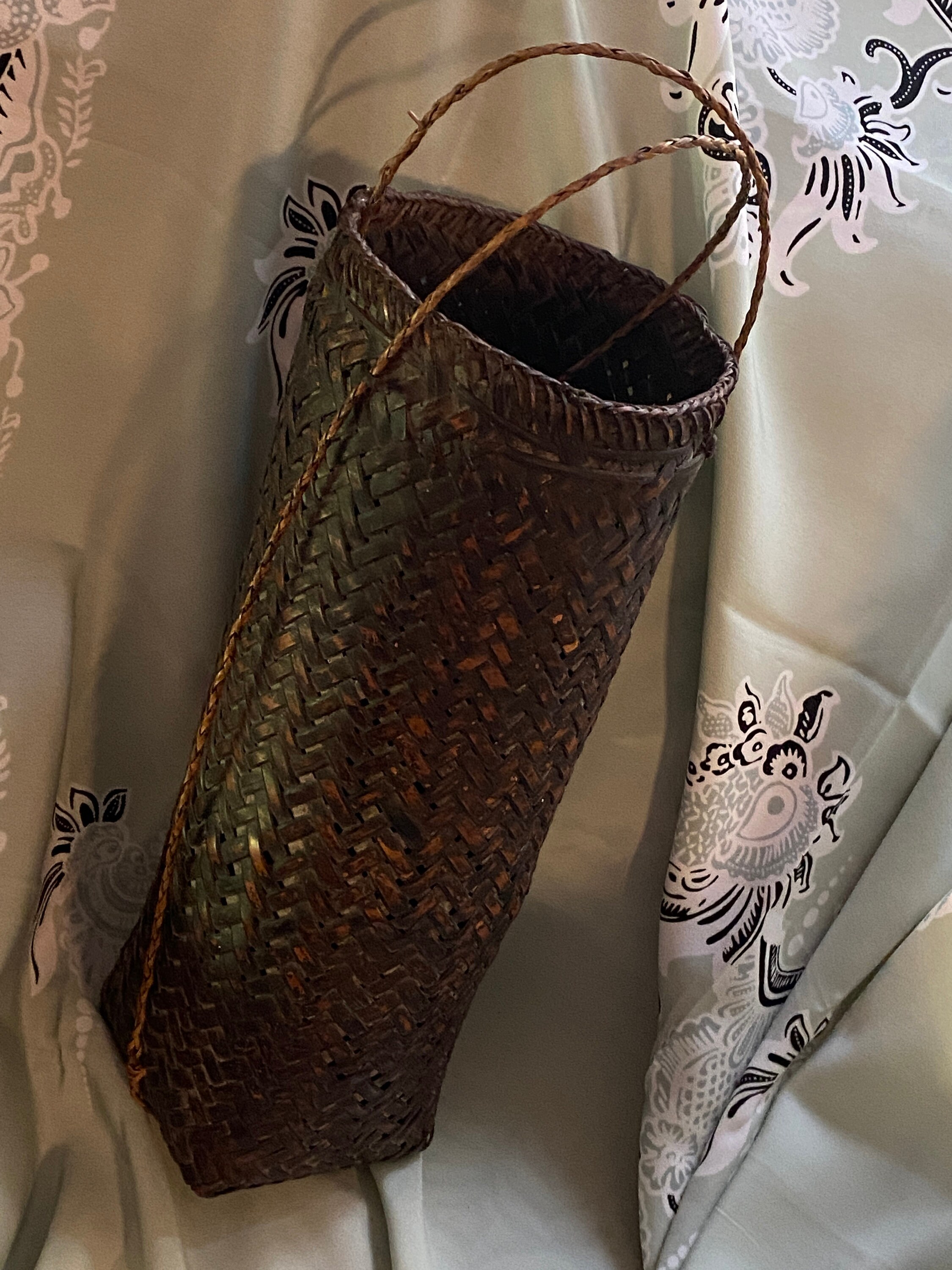 BURMA TRIBAL BASKET Vintage Bamboo and Rattan | Etsy