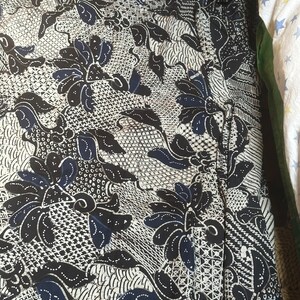 BATIK TULIS COTTON Sarong * Natural Indigo Dye ~ 100% Cotton * Vintage ...