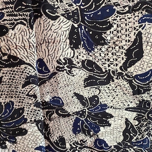 BATIK TULIS COTTON Sarong * Natural Indigo Dye ~ 100% Cotton * Vintage ...