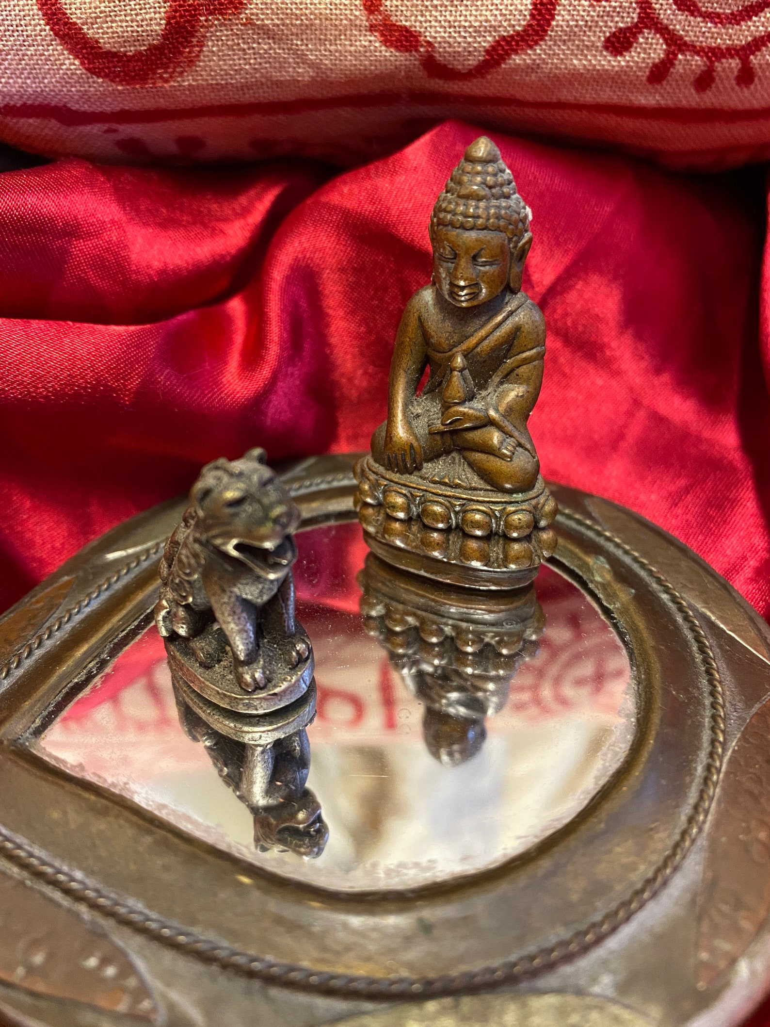 Thai BUDDHA and Temple GUARDIAN CAT Miniature Statues | Etsy