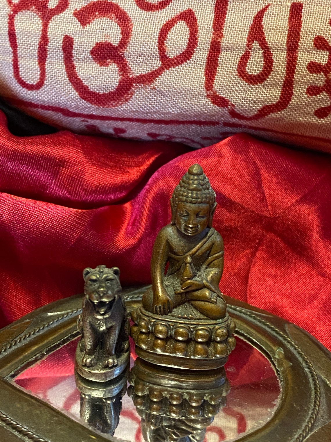 Thai BUDDHA and Temple GUARDIAN CAT Miniature Statues | Etsy