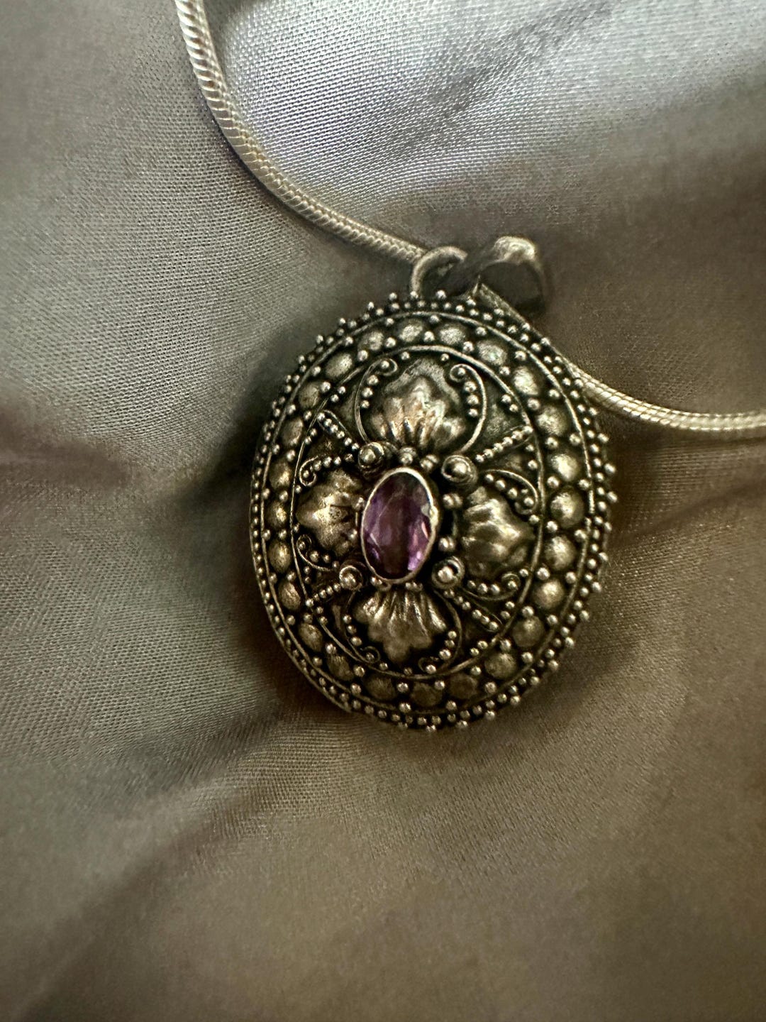 PROTECTION BOX AMULET * Sterling Silver ~ Amethyst Locket * Handcrafted ...