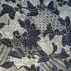 BATIK TULIS COTTON Sarong * Natural Indigo Dye ~ 100% Cotton * Vintage ...