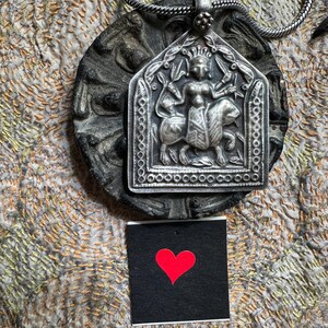 GODDESS DURGA TRIBAL Amulet. * Rajasthani 925 Silver Protection Amulet ...