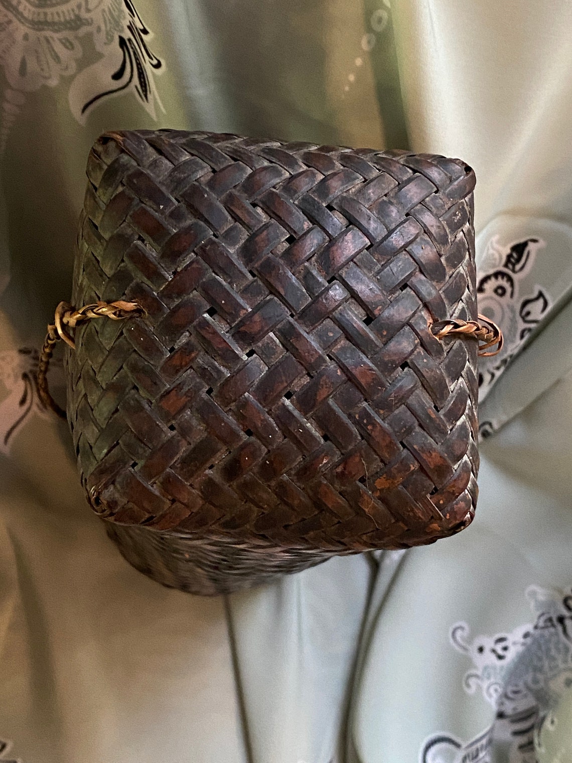 BURMA TRIBAL BASKET Vintage Bamboo and Rattan | Etsy