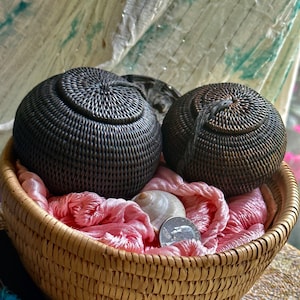 LOMBOK BASKETS VINTAGE 2 Ratan Bamboo Baskets Tribal Sasak Lombok ...