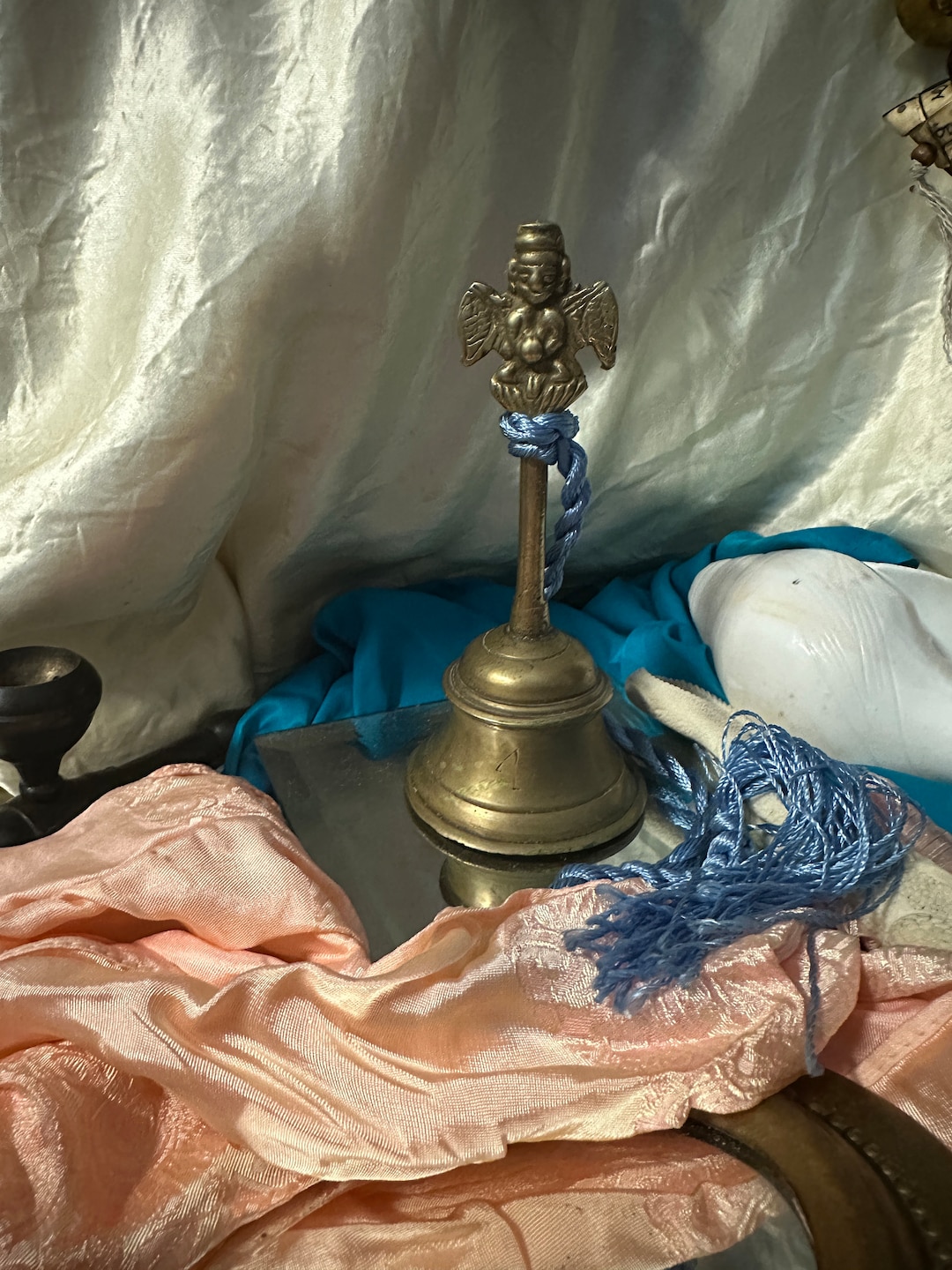 TEMPLE BELL INDIA * Old Brass India Bell * India Temple Hand Bell ...