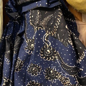 BATIK TULIS SARONG Indigo Dye Batik Cotton Vintage Cotton Batik Sarong ...