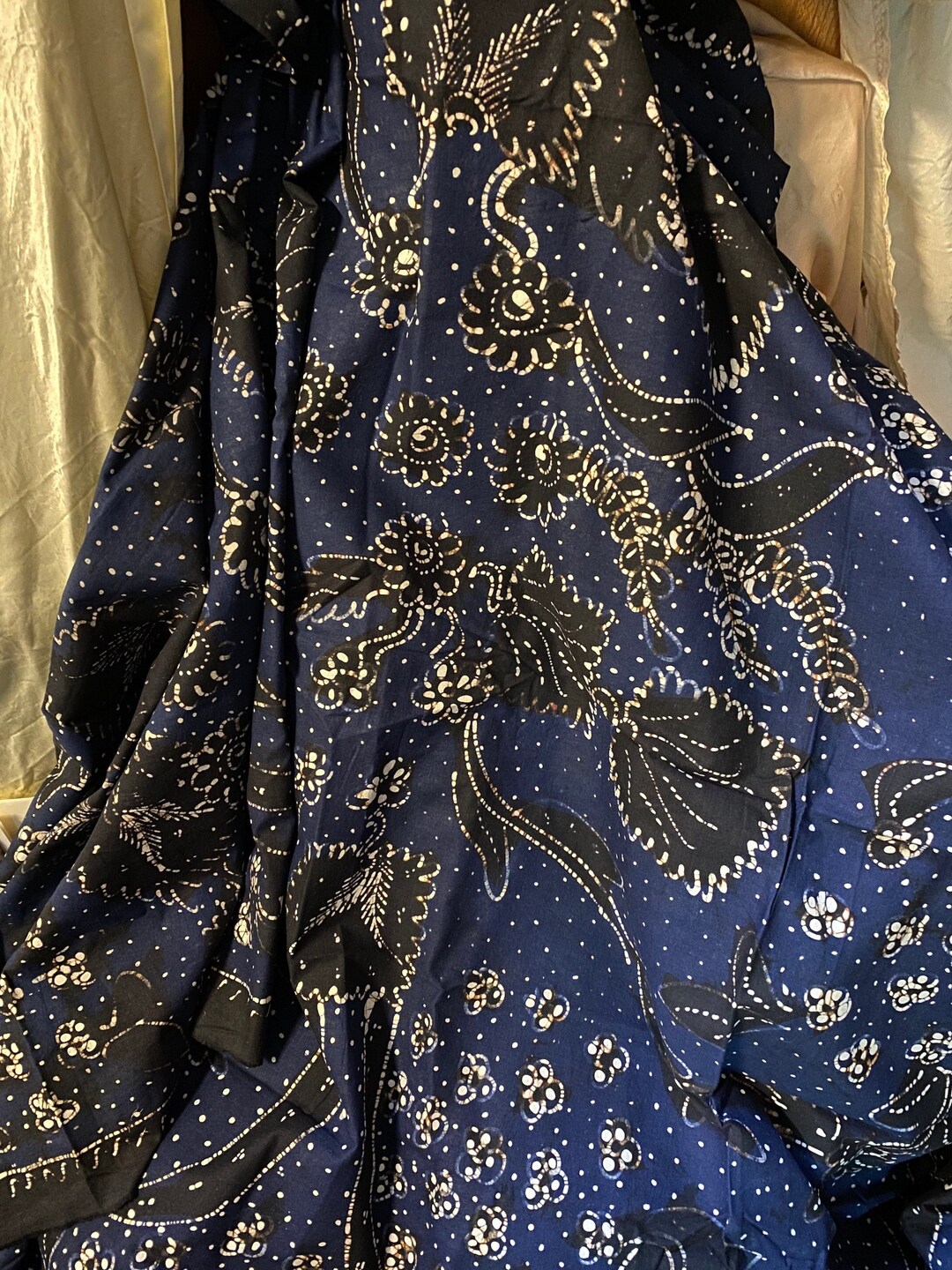 BATIK TULIS SARONG Indigo Dye Batik Cotton Vintage Cotton Batik Sarong ...