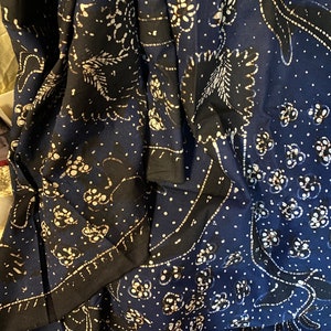 BATIK TULIS SARONG Indigo Dye Batik Cotton Vintage Cotton Batik Sarong ...