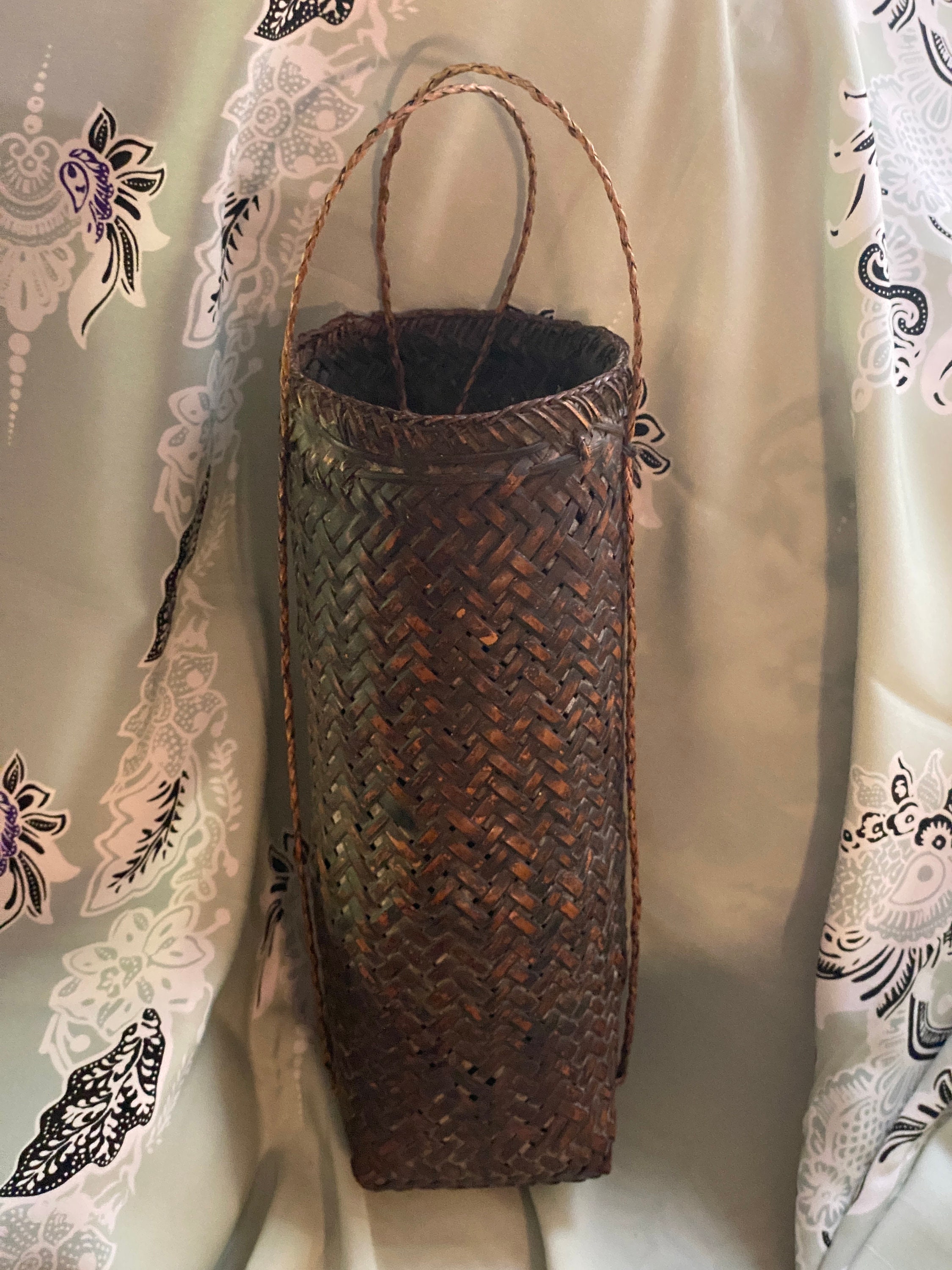 BURMA TRIBAL BASKET Vintage Bamboo and Rattan | Etsy