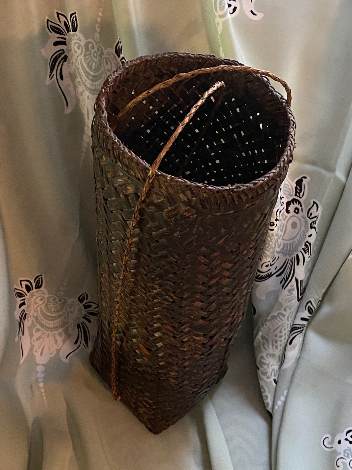 BURMA TRIBAL BASKET Vintage Bamboo and Rattan | Etsy