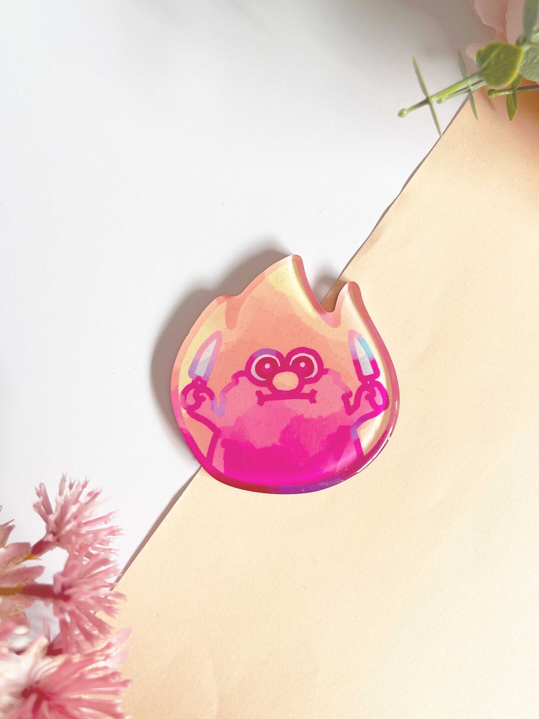Chaotic Helmo Fire Meme Glitter Magnet - Etsy