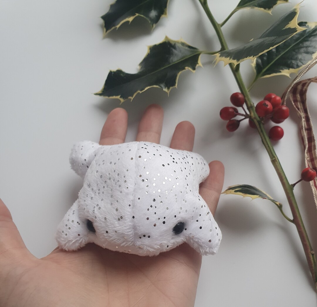 White and Silver Sparkles Christmas Frog. Beanie Frog Hand - Etsy