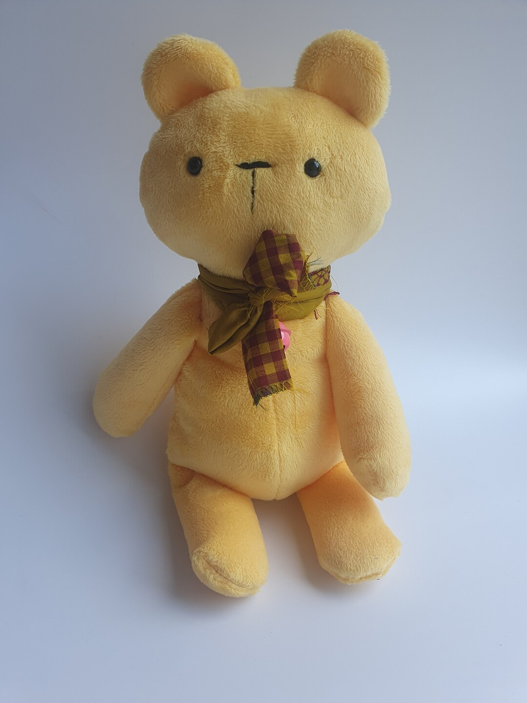 Handmade Yellow Plush Bear With Sari Silk Ribbon - Etsy