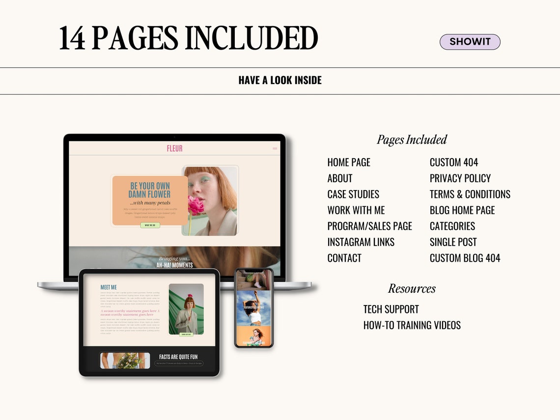 Showit Website Template, Service Providers, Coaches, Photographers, Bold Website Template ...