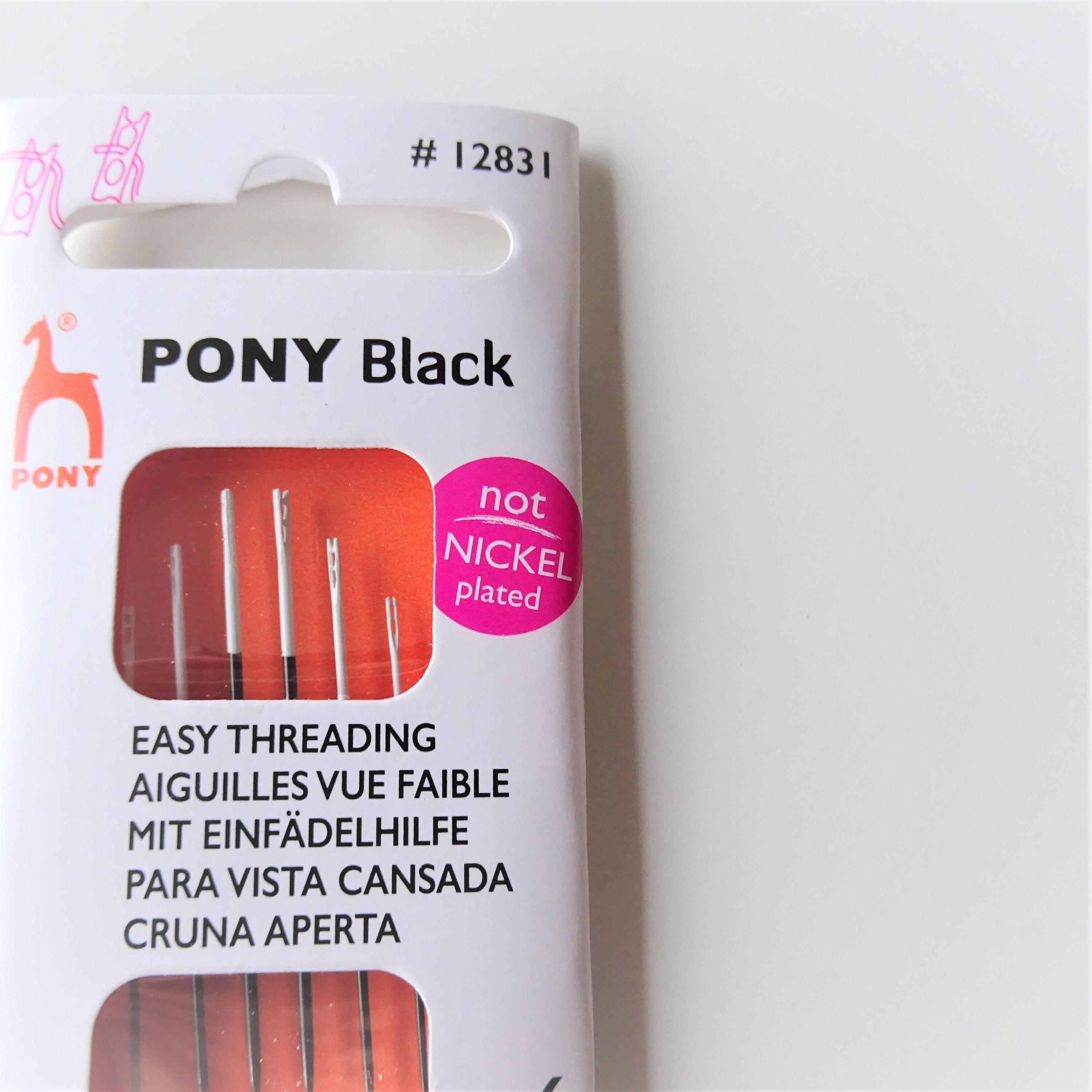 Pony Black Easy Threading Needles, Size 4/8 Pack of 6, Nickle Free Needles, Hand Sewing Needles ...