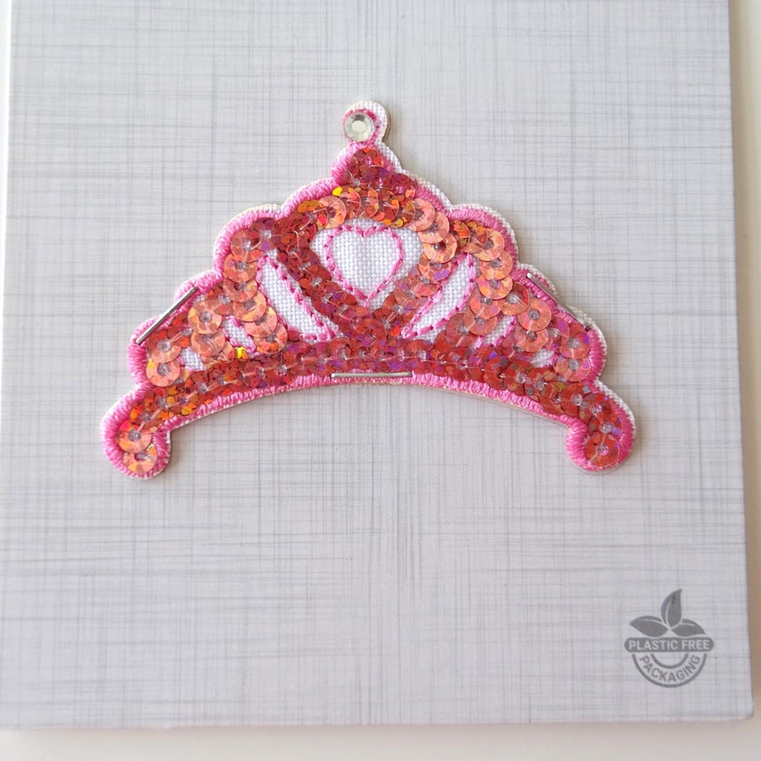 Pink Tiara Sew or Iron on Motif, Embroidered Sew on Patch, Applique ...