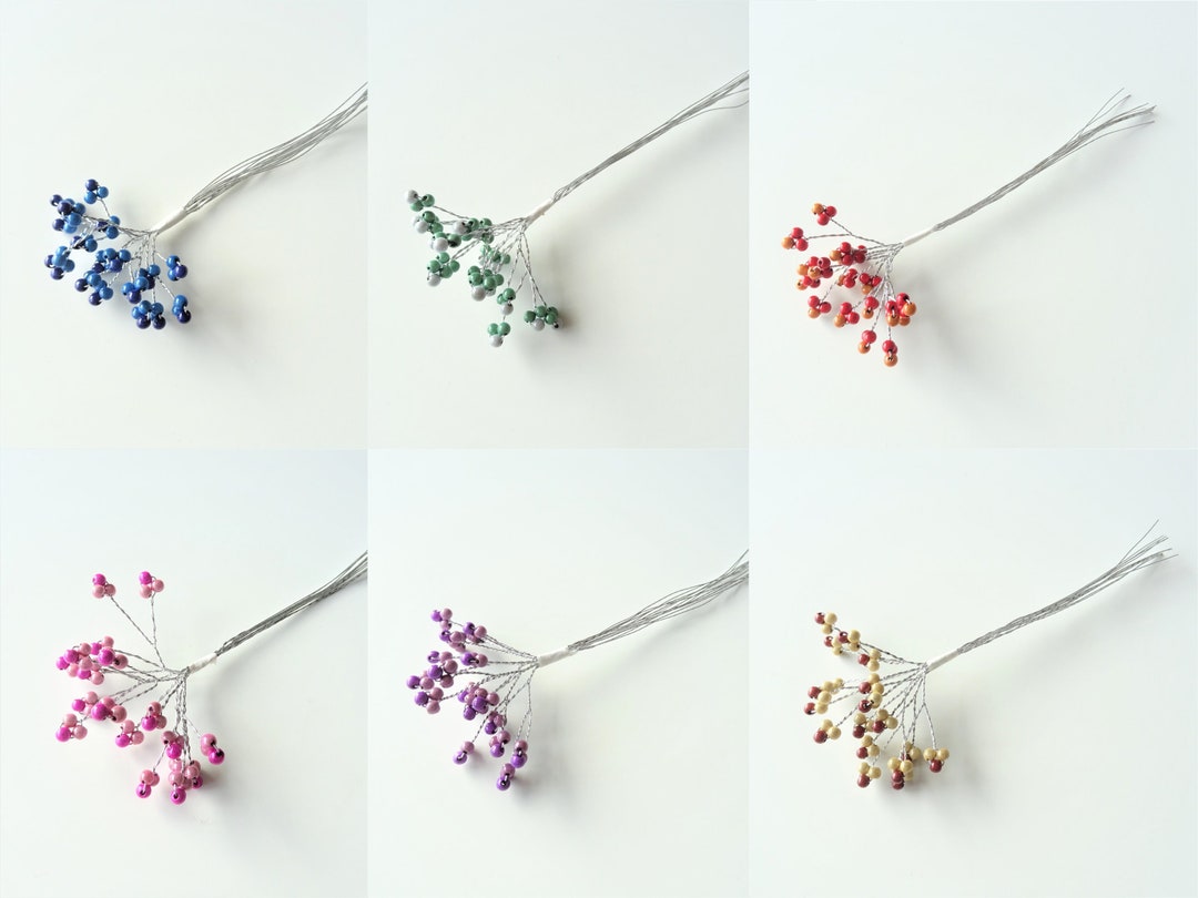 6 X Bead Branches, Available in 6 Colours, 3mm Beads, Embellishments ...
