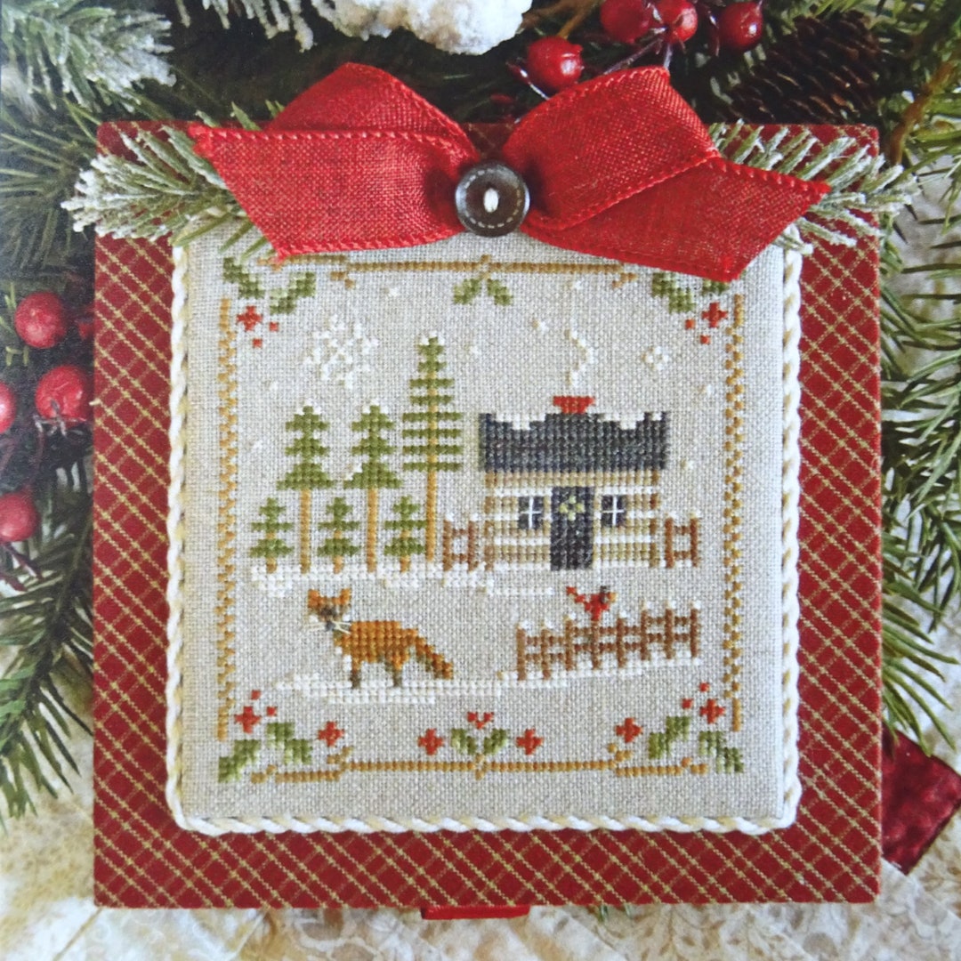 Log Cabin Fox by Little House Needlework, Counted Cross Stitch Chart ...