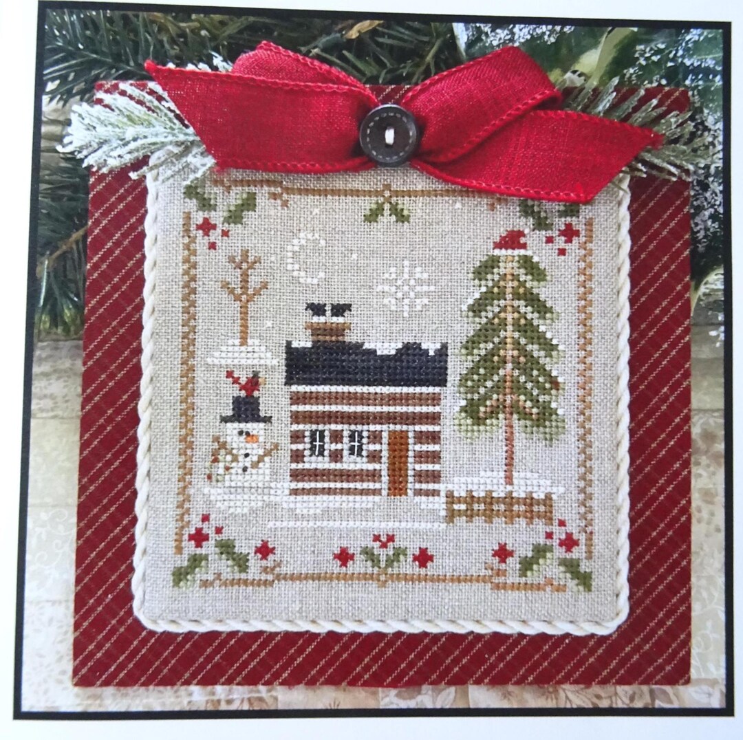 Log Cabin Mr Snow by Little House Needlework, Counted Cross Stitch ...
