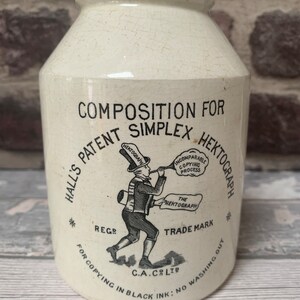 Rare Antique Hall’s Simplex Hektograph Ironstone Ink Pot, English ...