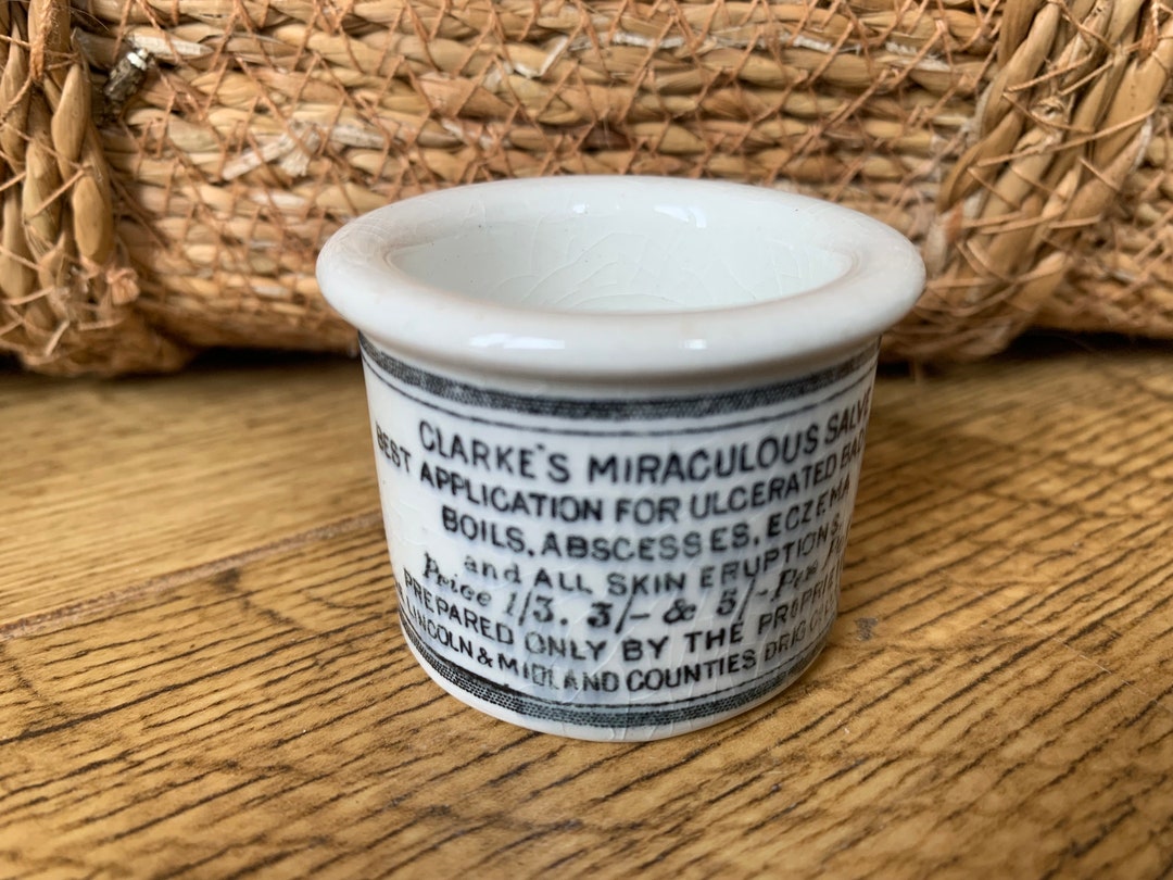 Antique Clarke's Salve Pot, Victorian English Advertising Jar - Etsy