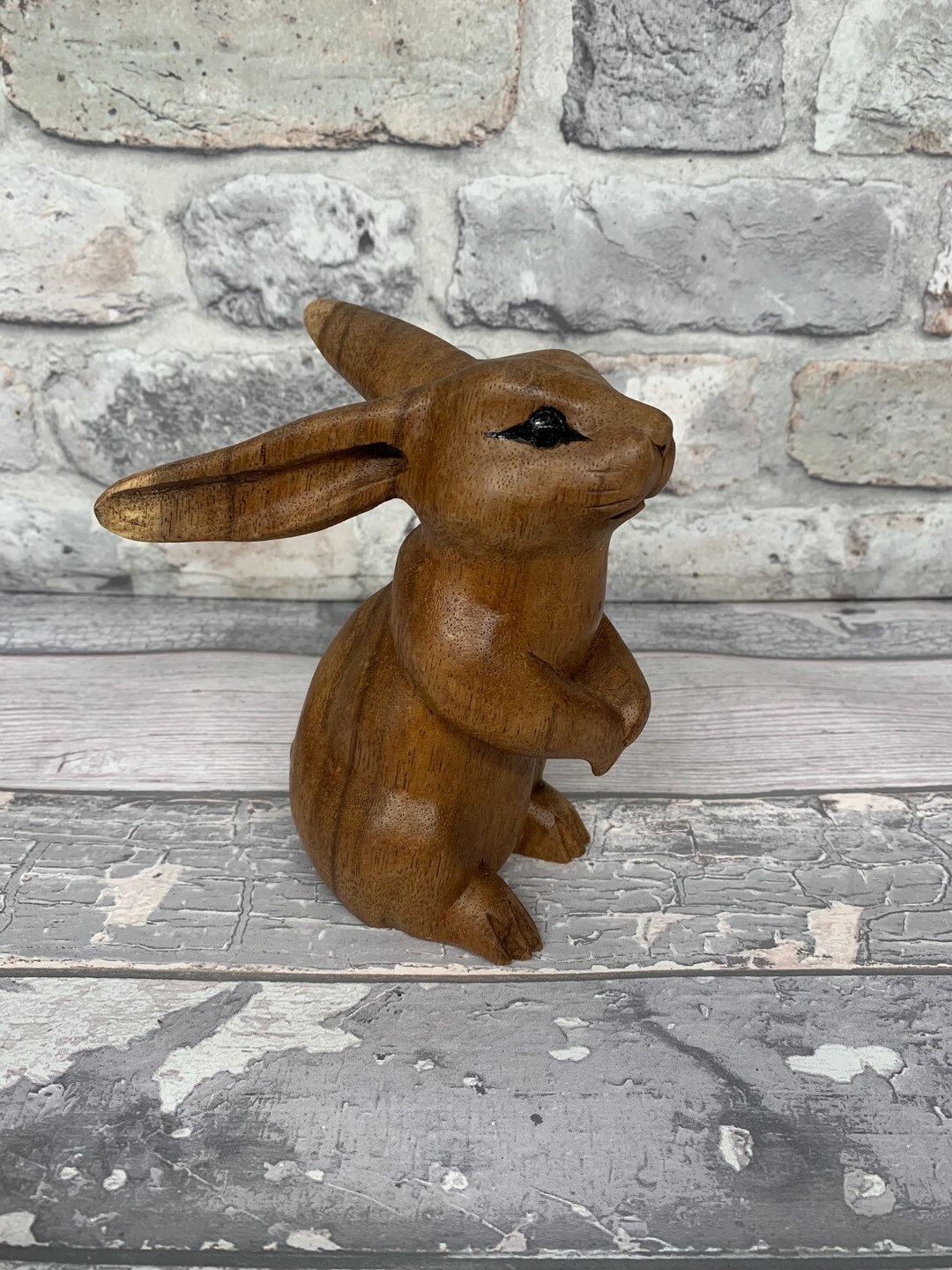 Hand Carved Wooden Rabbit, Fair Trade, Rabbit Sculpture, Gifts for Her ...